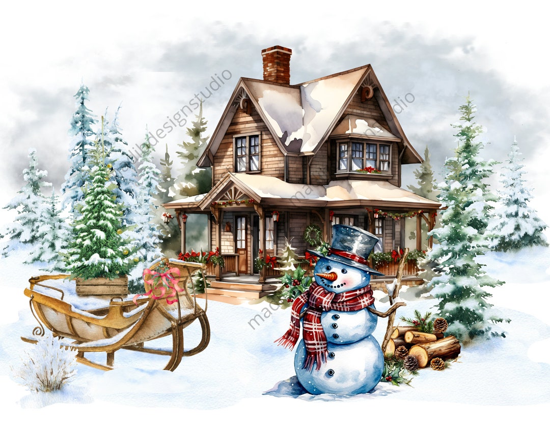 Snowman Printable Christmas Holiday Decoupage Christmas - Etsy