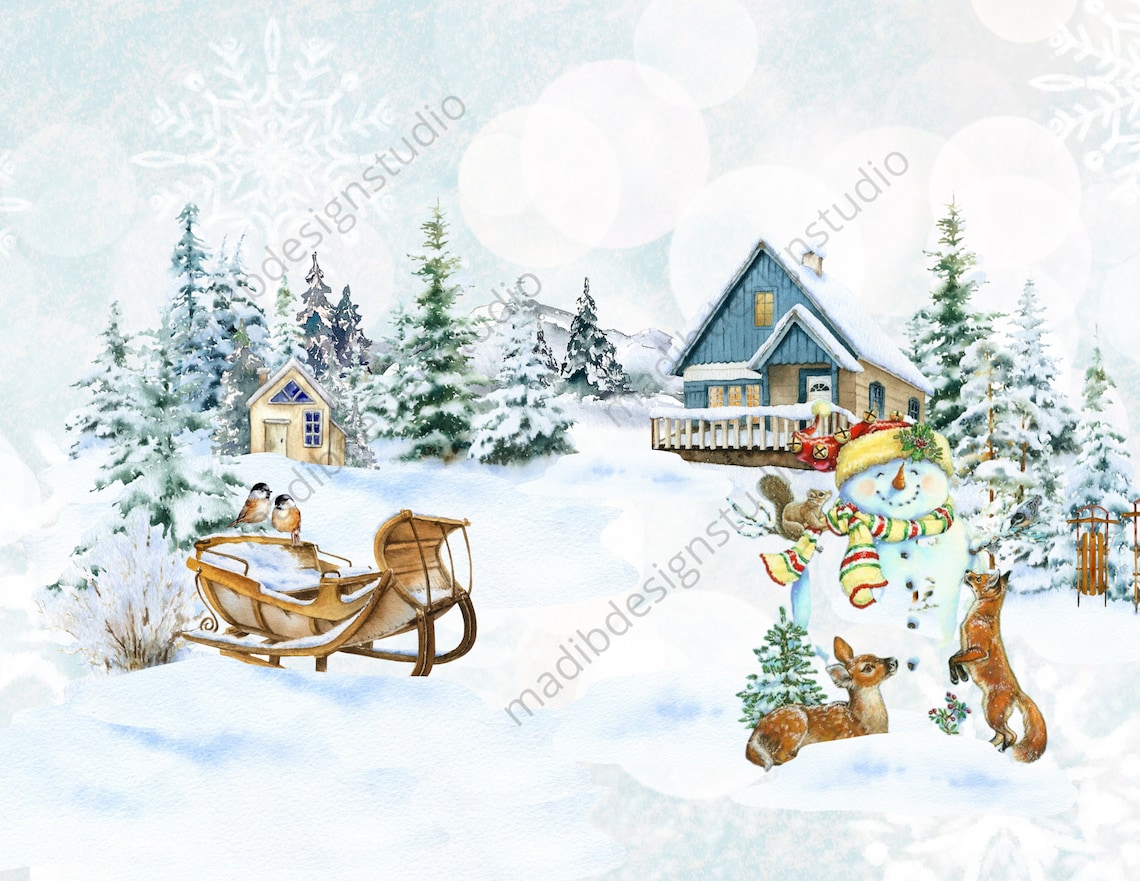 Winter Wonderland Clipart Winter Png Winter Printable for - Etsy