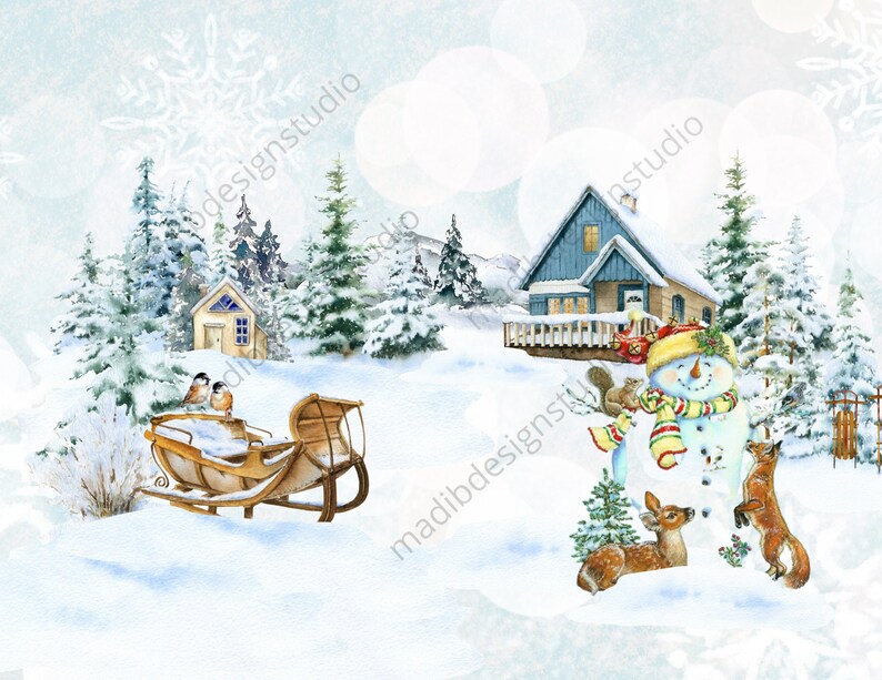 Winter Wonderland Clipart Winter Png Winter Printable for - Etsy