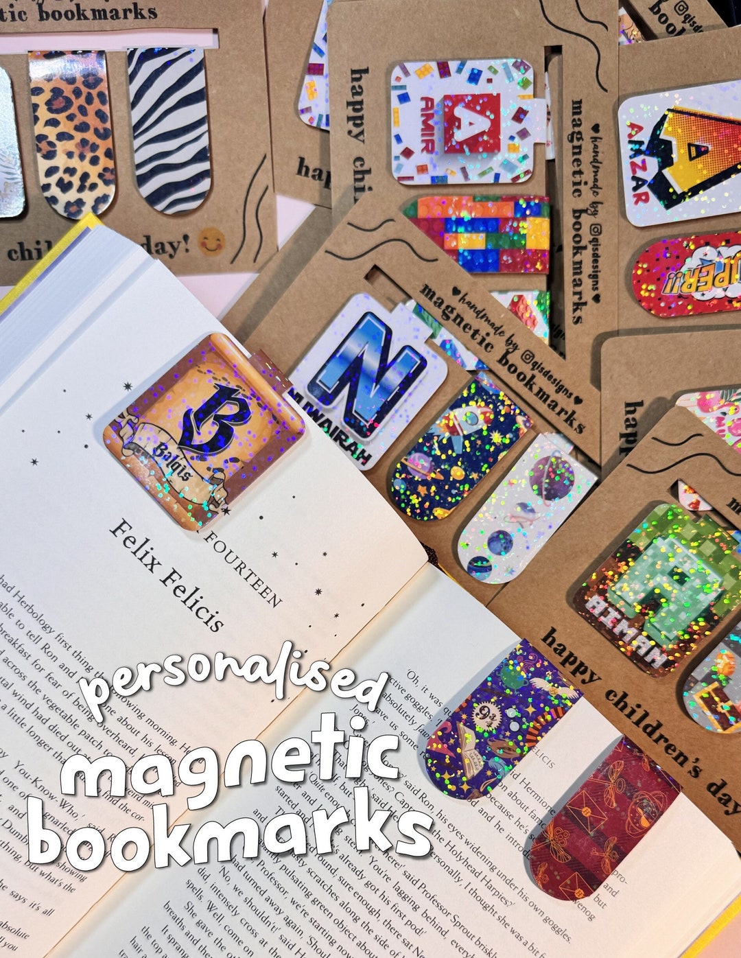 Magnetic Bookmarks With Name Set | Personalised for Children Adults ...