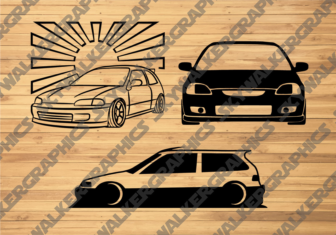 Honda Civic SVG Pack 3 Designs SVG PNG Vector File - Etsy Ireland