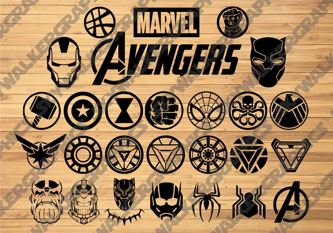 Marvel Avengers SVG Pack 27 Designs | SVG PNG Vector File - Etsy