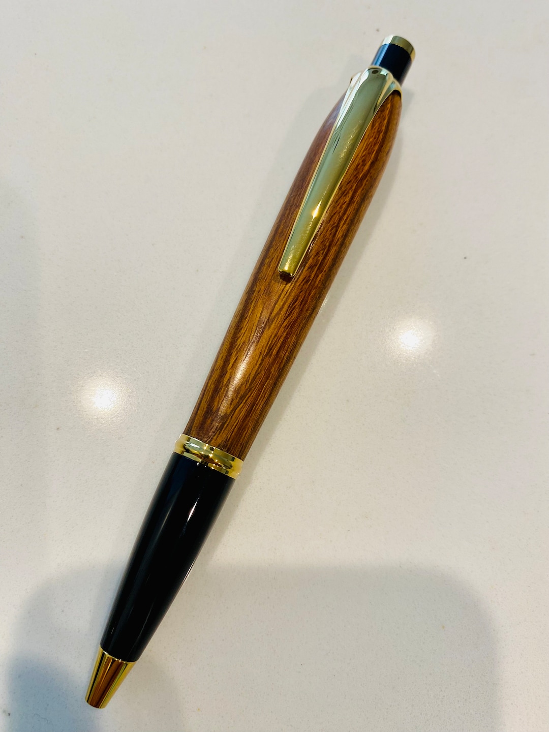 Mexican Iron Wood Compson Click Ballpoint Pen in Gold - Etsy