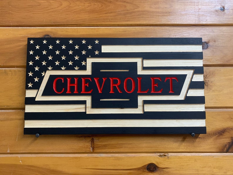 Engraved Chevrolet American Flag - Etsy