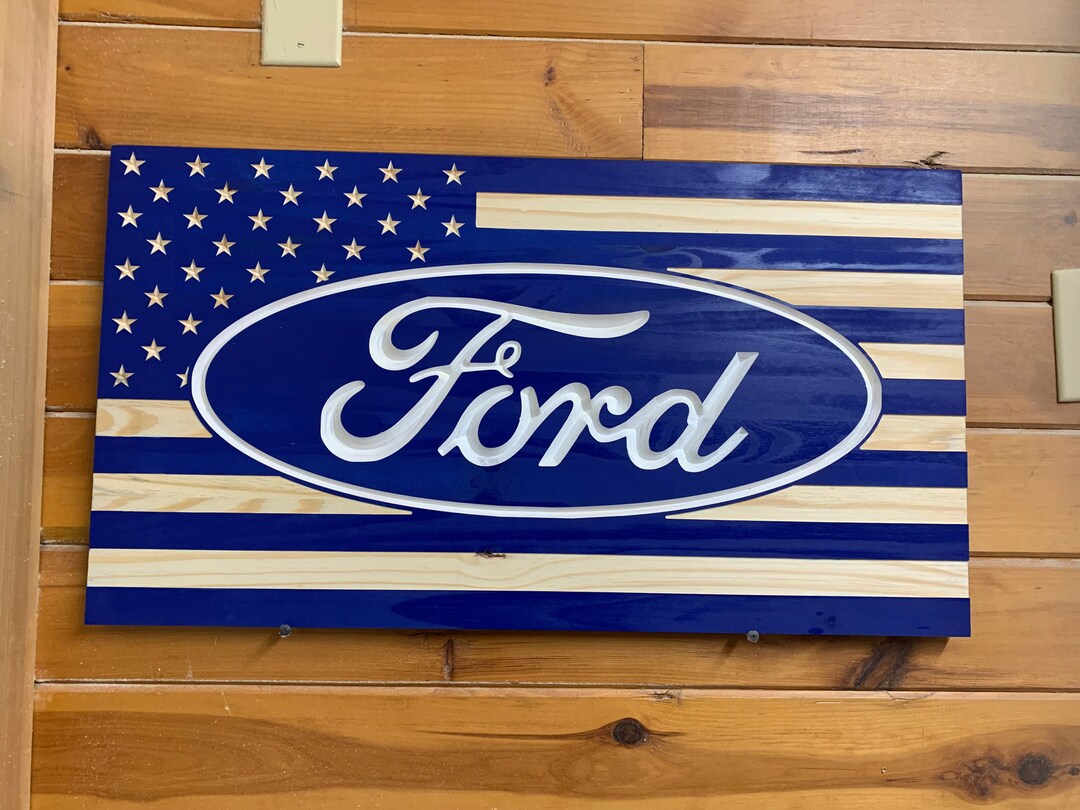 Large Ford Engraved American Flag - Etsy