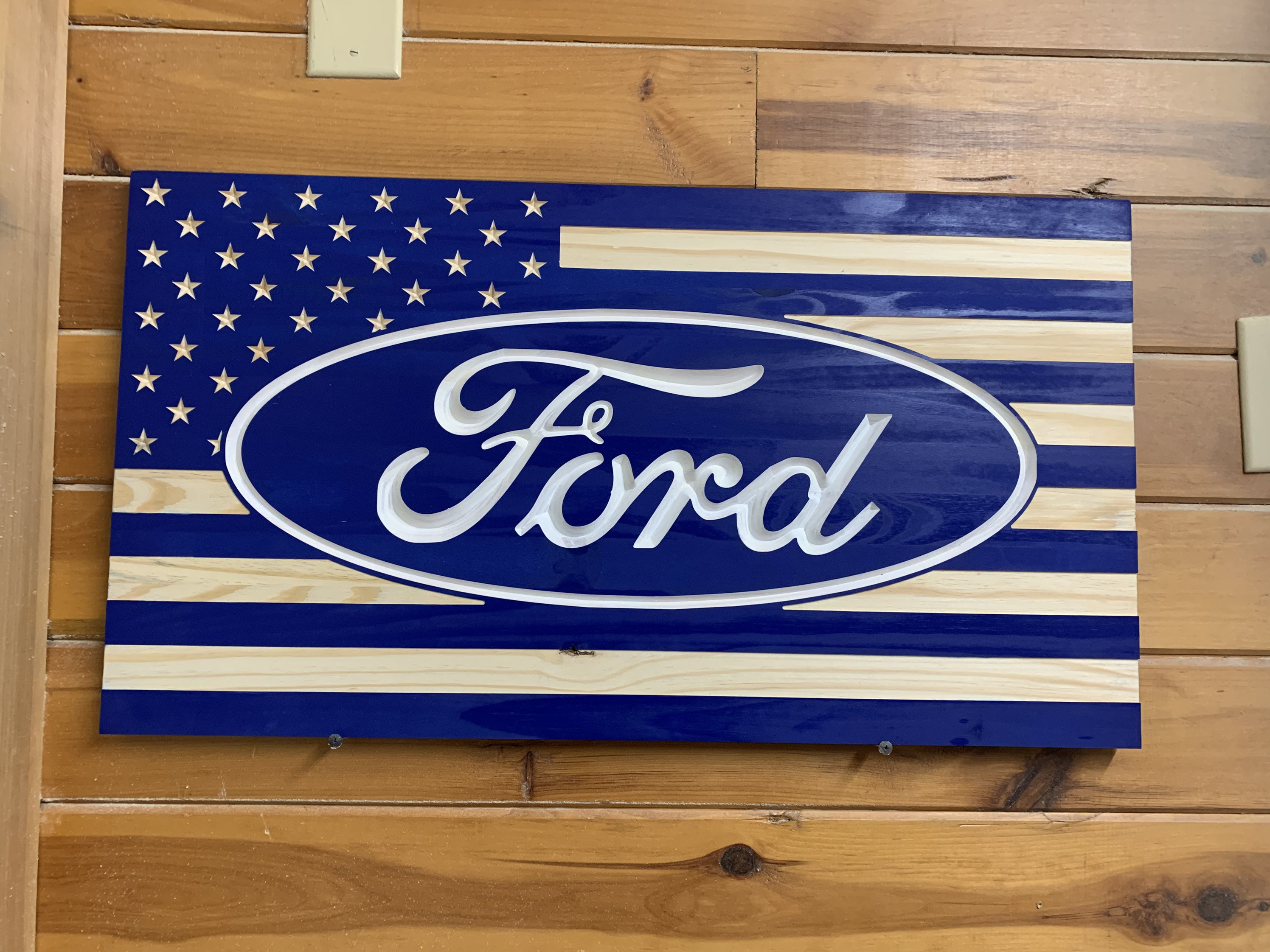 Large Ford Engraved American Flag - Etsy