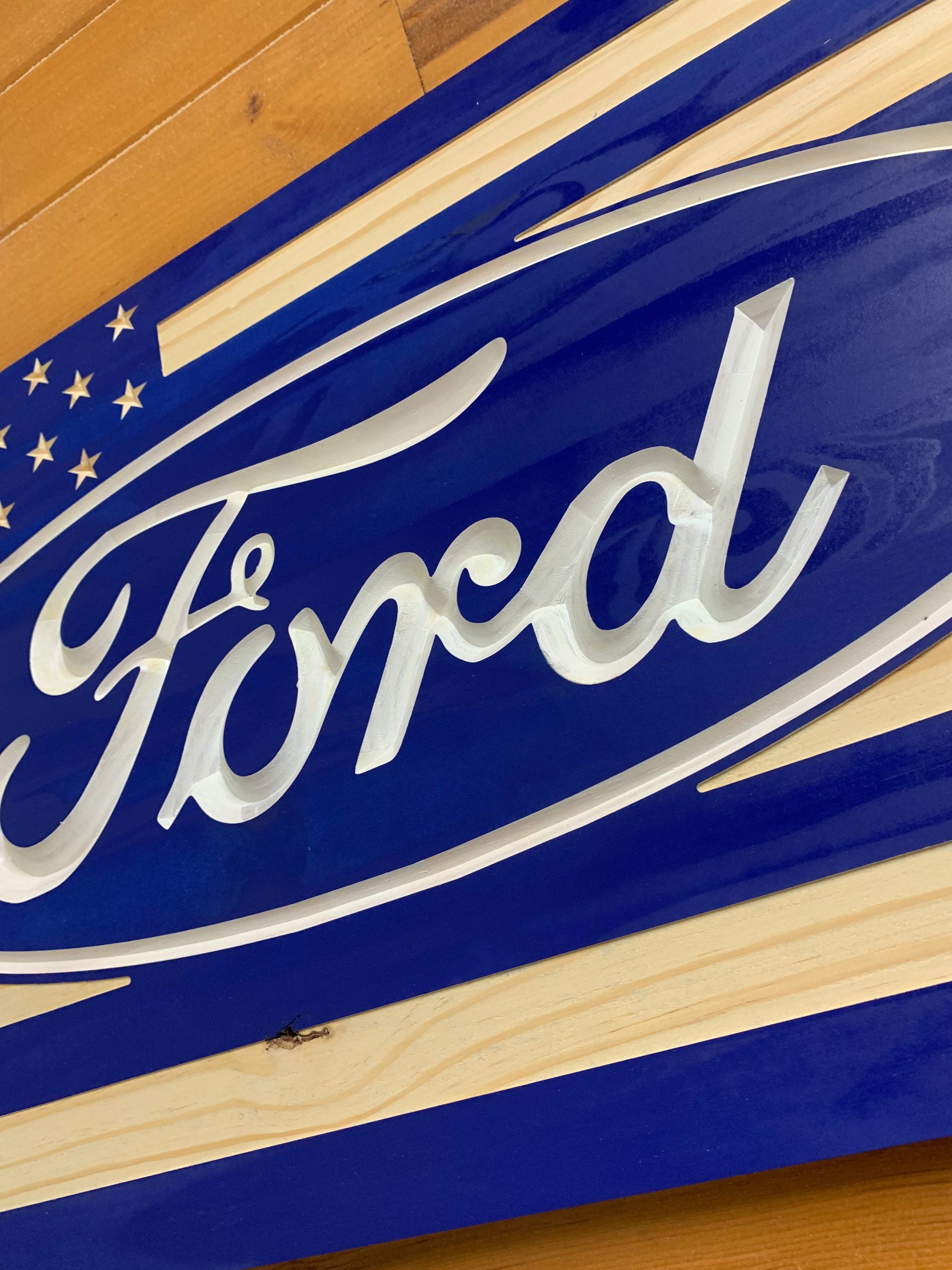 Large Ford Engraved American Flag - Etsy