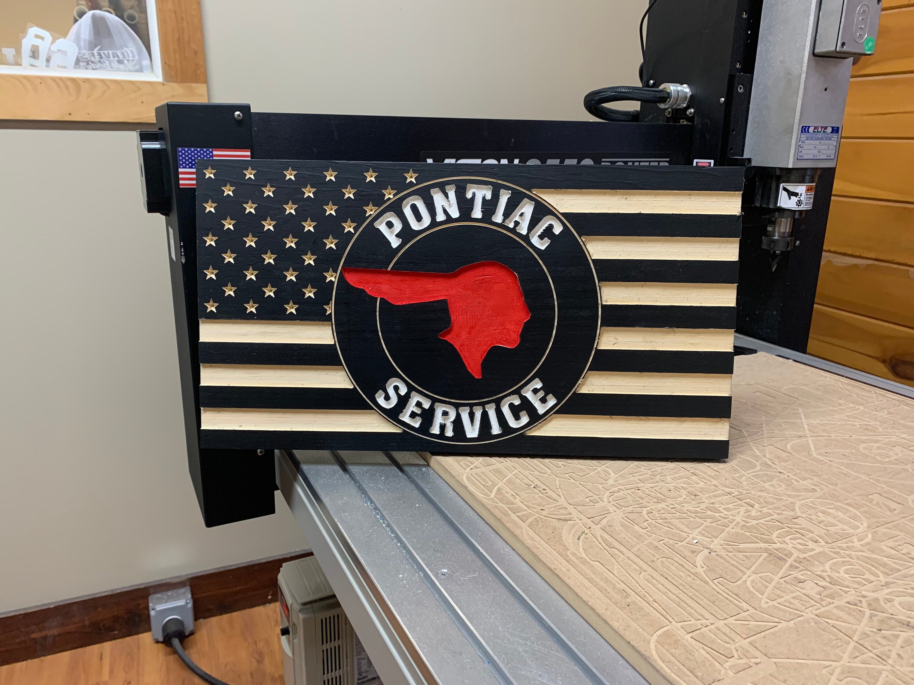 Engraved Pontiac Service American Flag - Etsy