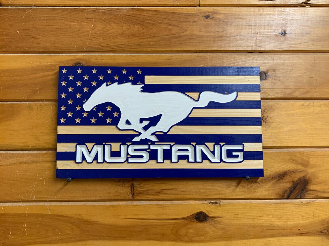 Mustang American Flag - Etsy