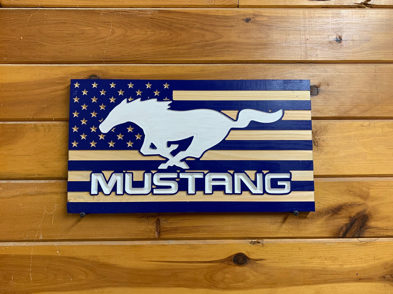 Mustang American Flag - Etsy