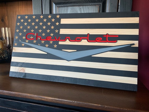 Chevrolet Engraved American Flag - Etsy