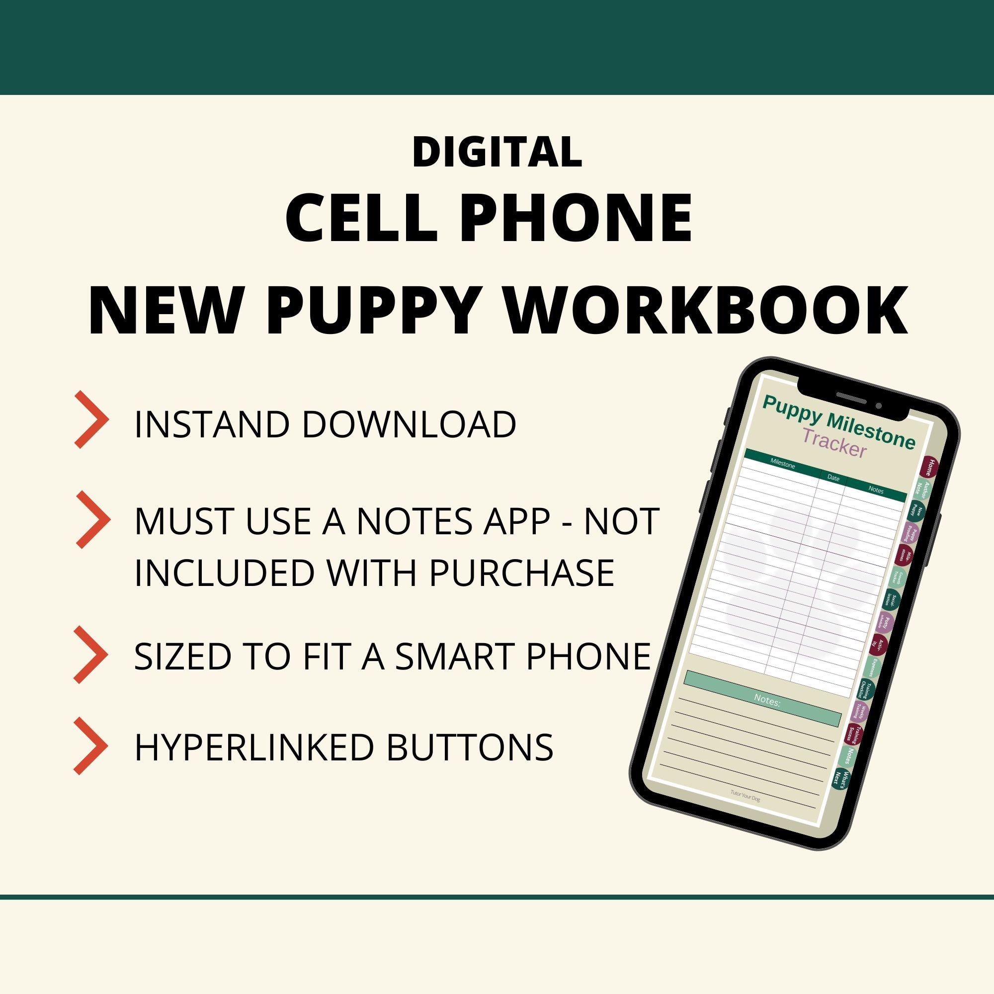 Digital New Puppy Workbook and Tracking Charts for Smartphones - Etsy