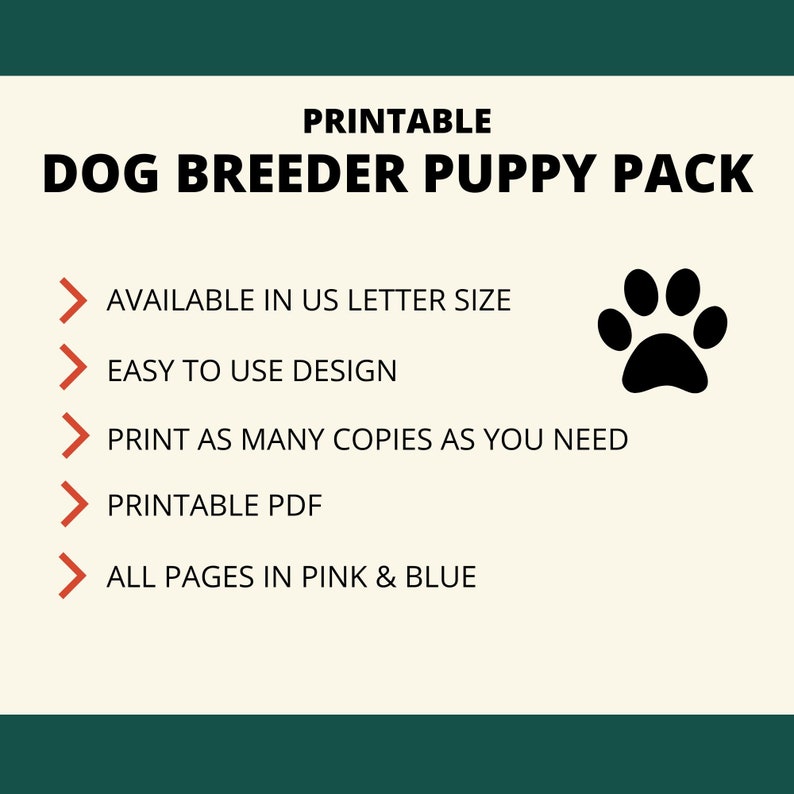 Printable Breeder Puppy Pack Dog Breeder Records Dog Breeder Forms ...