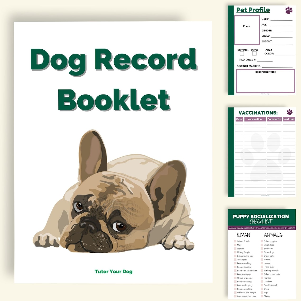 Printable Dog Record Booklet Digital Download Dog Tracker - Etsy
