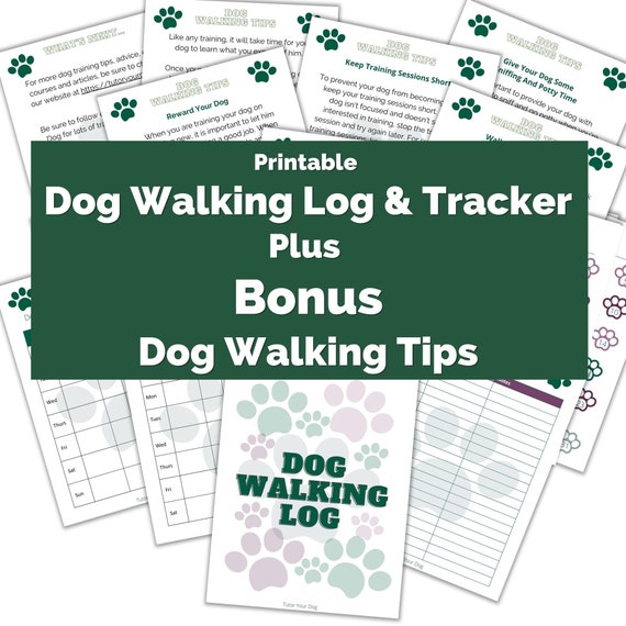 Printable Dog Walking Log Dog Walking Schedule Pet Walking | Etsy