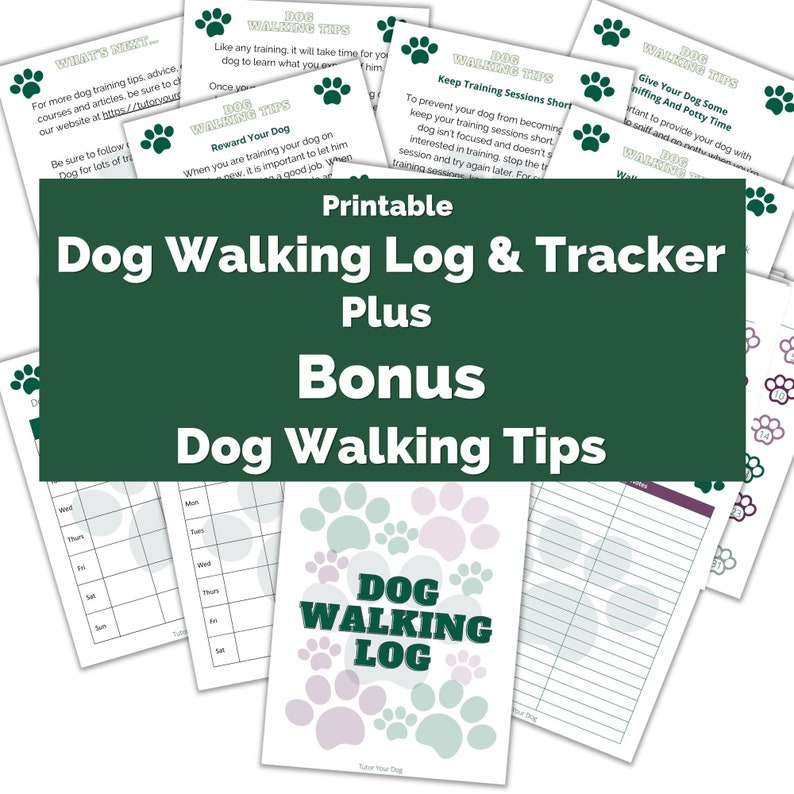 Printable Dog Walking Log | Dog Walking Schedule | Pet Walking Tracker ...