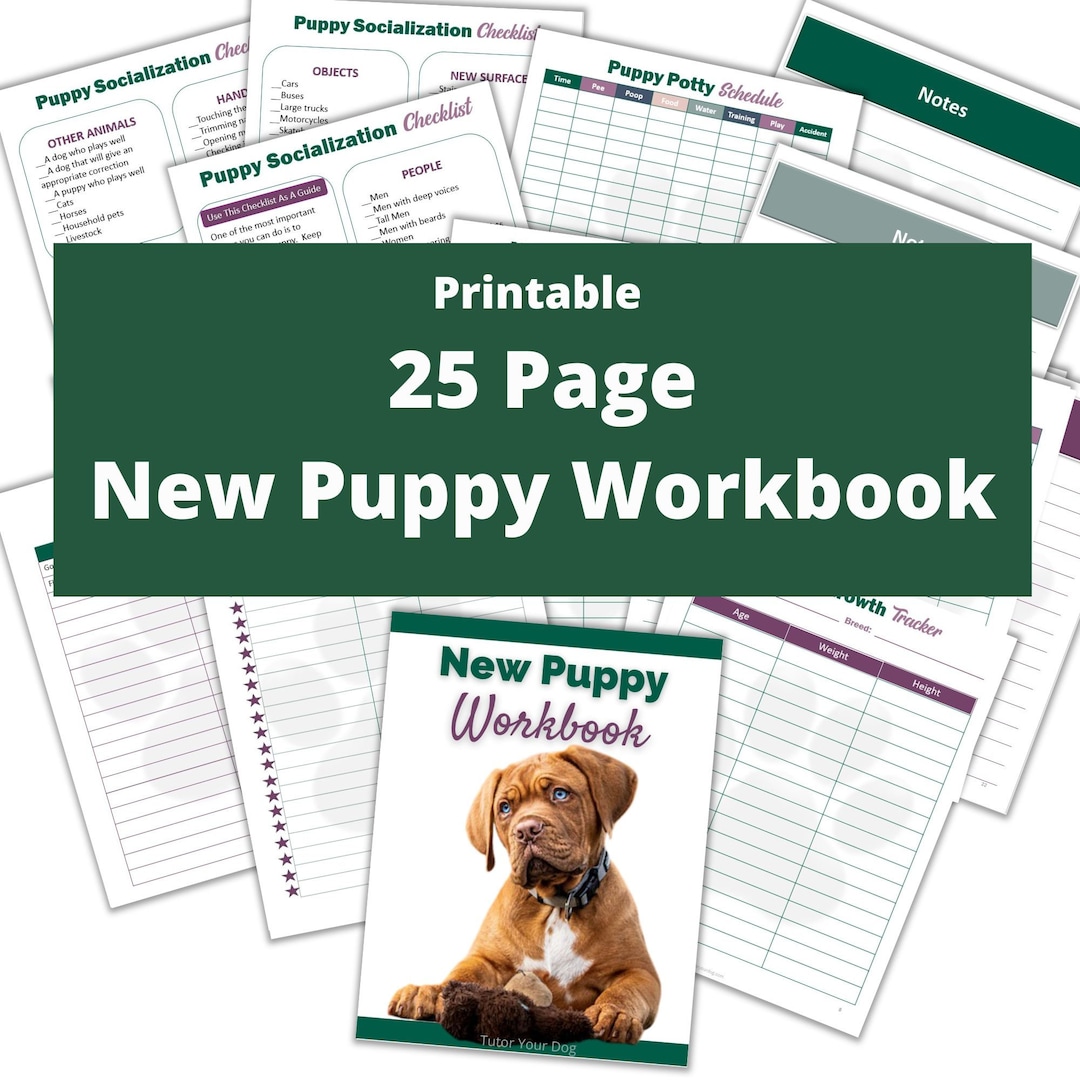 Printable New Puppy Workbook and Tracking Charts | Instant Download | 8 ...