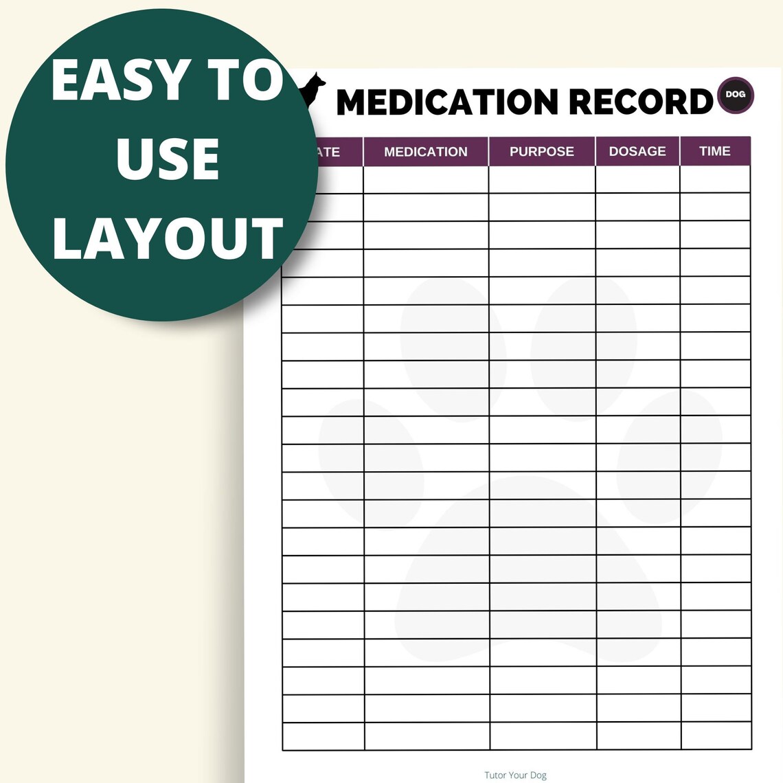 Printable Dog Record Booklet Digital Download Dog Tracker - Etsy