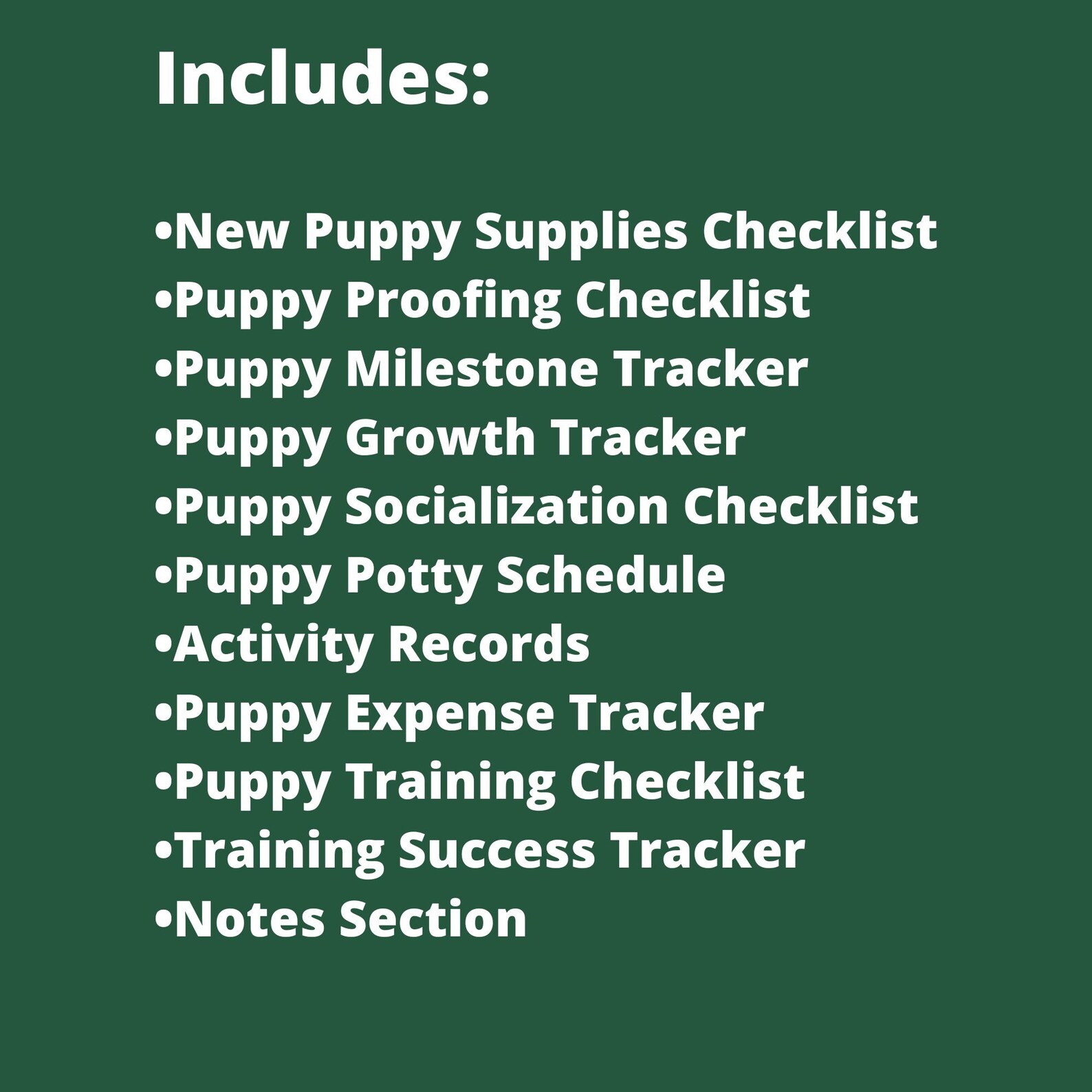 Printable New Puppy Workbook and Tracking Charts | Instant Download | 8 ...