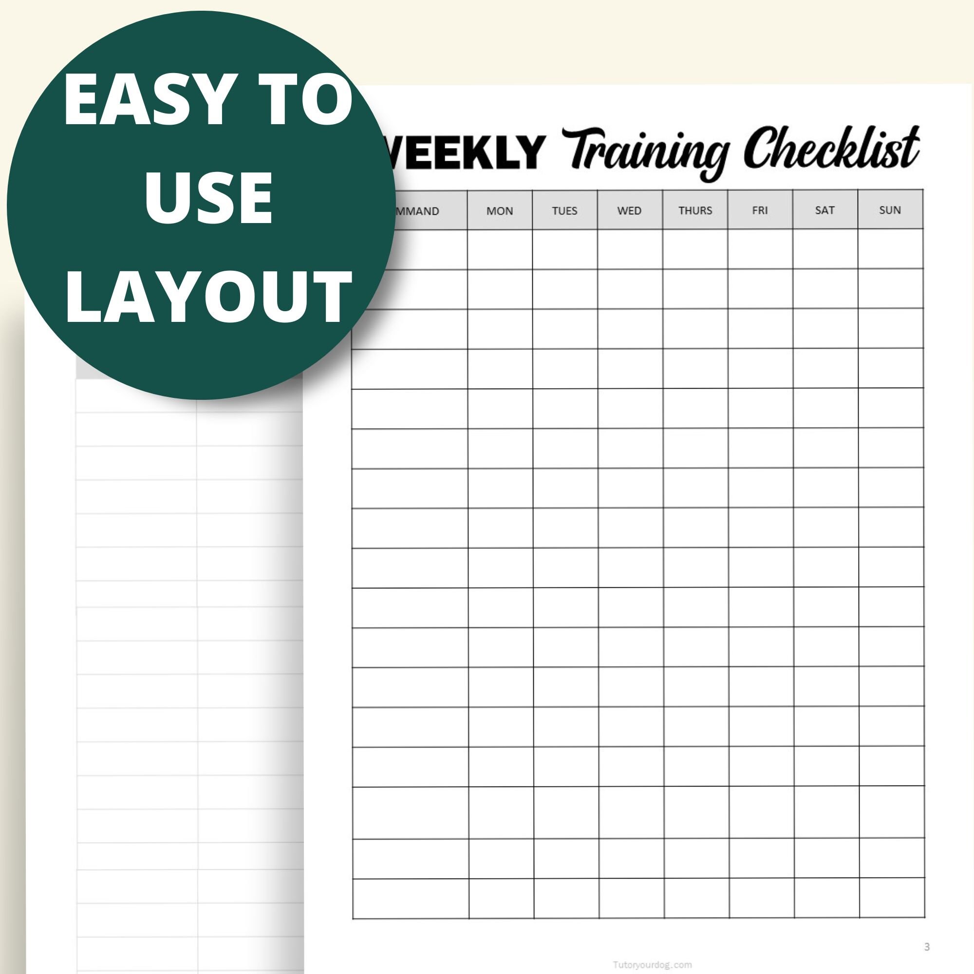 Printable Dog Training Planner | Dog Training Tracking Chart | Dog ...