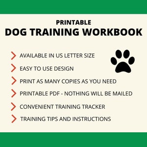Printable Dog Training Planner Workbook | Instant Download | 8.5x11 PDF ...