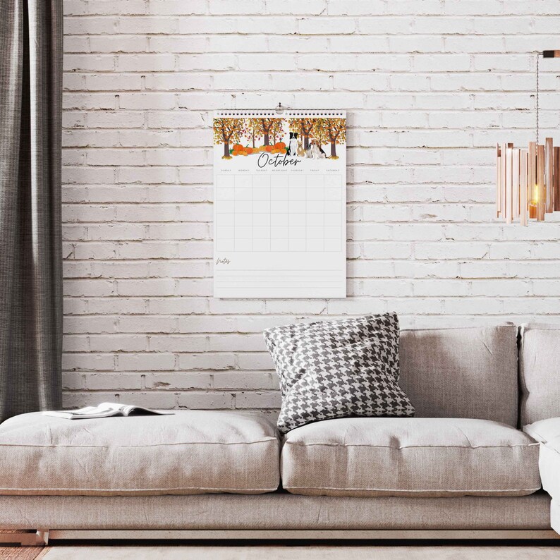 Printable Undated Cute Dog Theme Calendar Instant Download 8.5x11 PDF ...