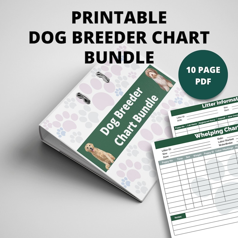 Basic Dog Breeder Charts Whelping Records Litter Records - Etsy
