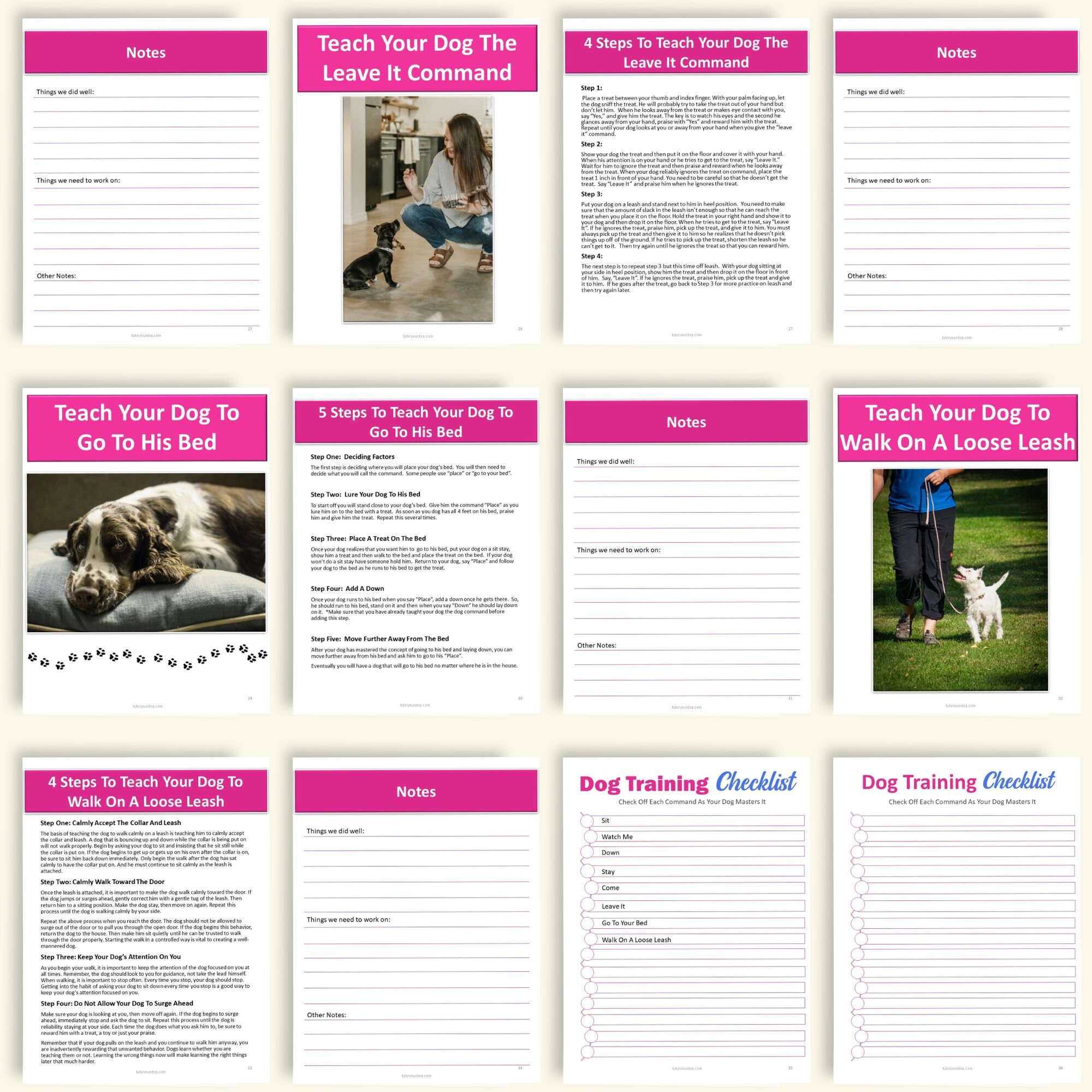 Printable Dog Training Planner Workbook Dog Tracking Chart - Etsy