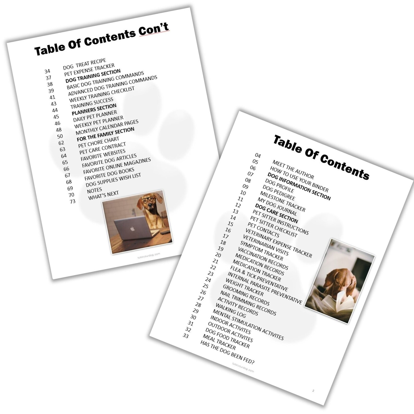 The Complete Dog Planner | Digital Download, Dog Tracker, Checklist ...