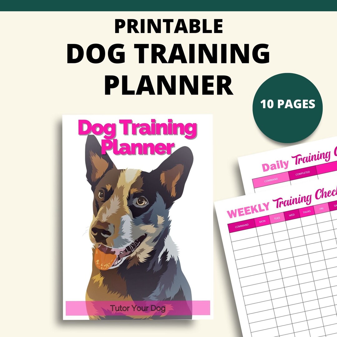 Printable Dog Training Planner | Dog Training Tracking Chart | Dog ...