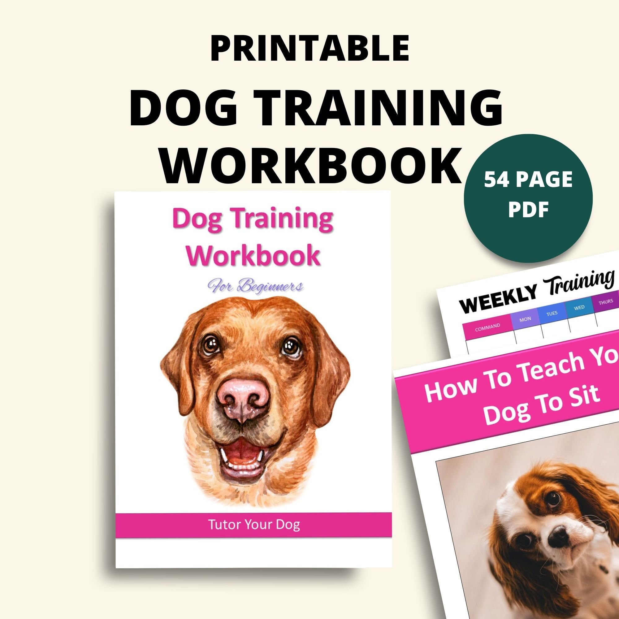 Printable Dog Training Planner Workbook Dog Tracking Chart - Etsy