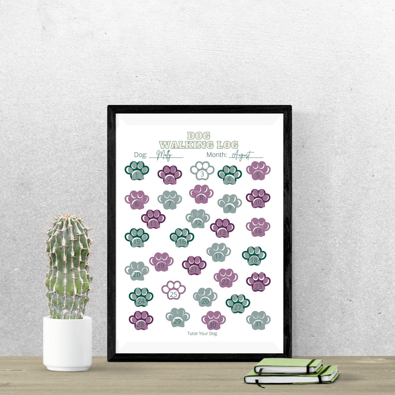 Printable Dog Walking Log | Dog Walking Schedule | Pet Walking Tracker ...