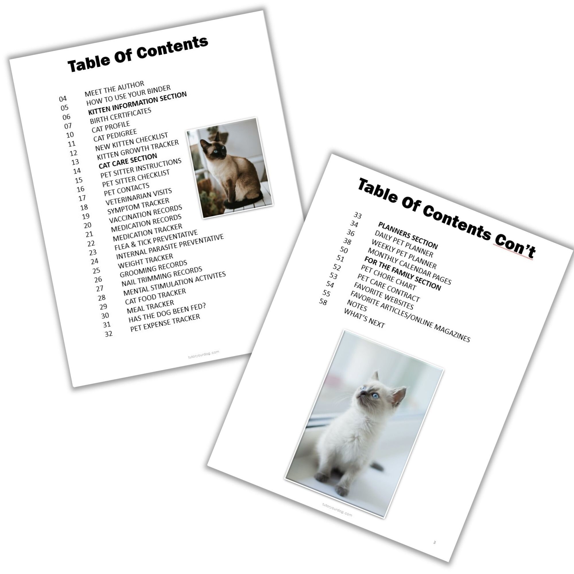 Paper Vet Records Cat Journal Cat Tracker Digital Download Your ...