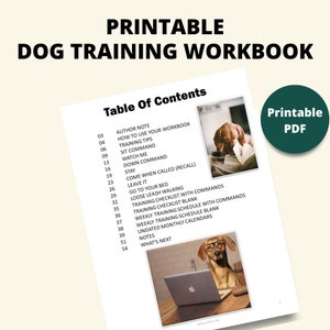 Printable Dog Training Planner Workbook | Dog Tracking Chart | Instant ...