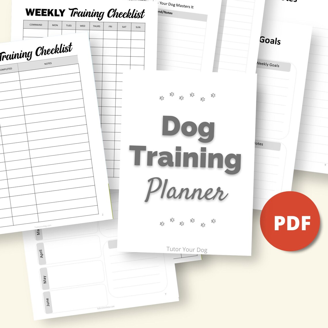Printable Dog Training Planner | Dog Training Tracking Chart | Dog ...