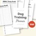 Printable Dog Training Planner | Dog Training Tracking Chart | Dog ...
