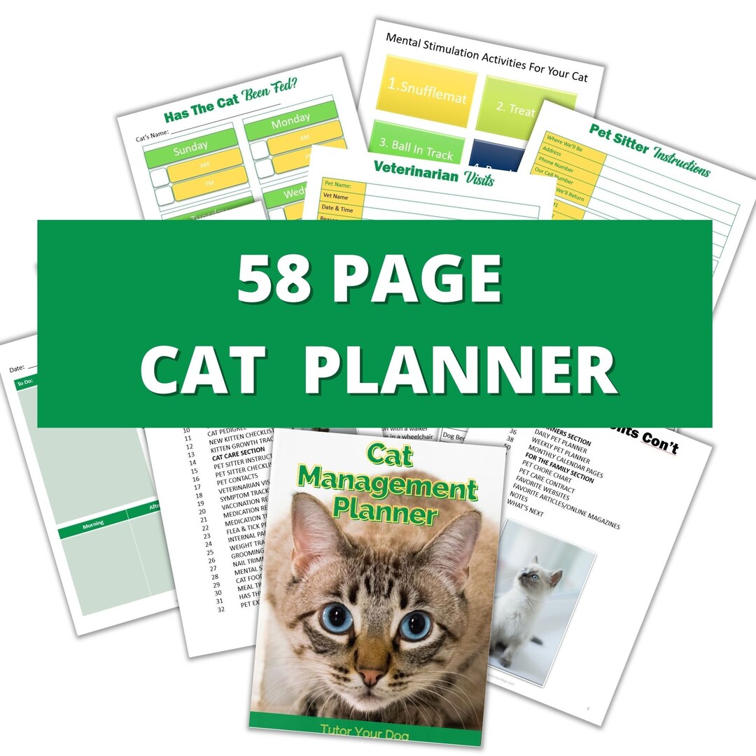 The Complete Cat Care Planner | Digital Download, Cat Tracker ...