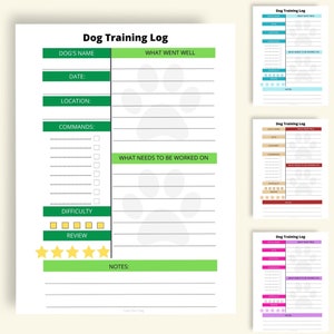 Printable Dog Training Log Sheet | Instant Download | 8.5x11 PDF| Dog ...