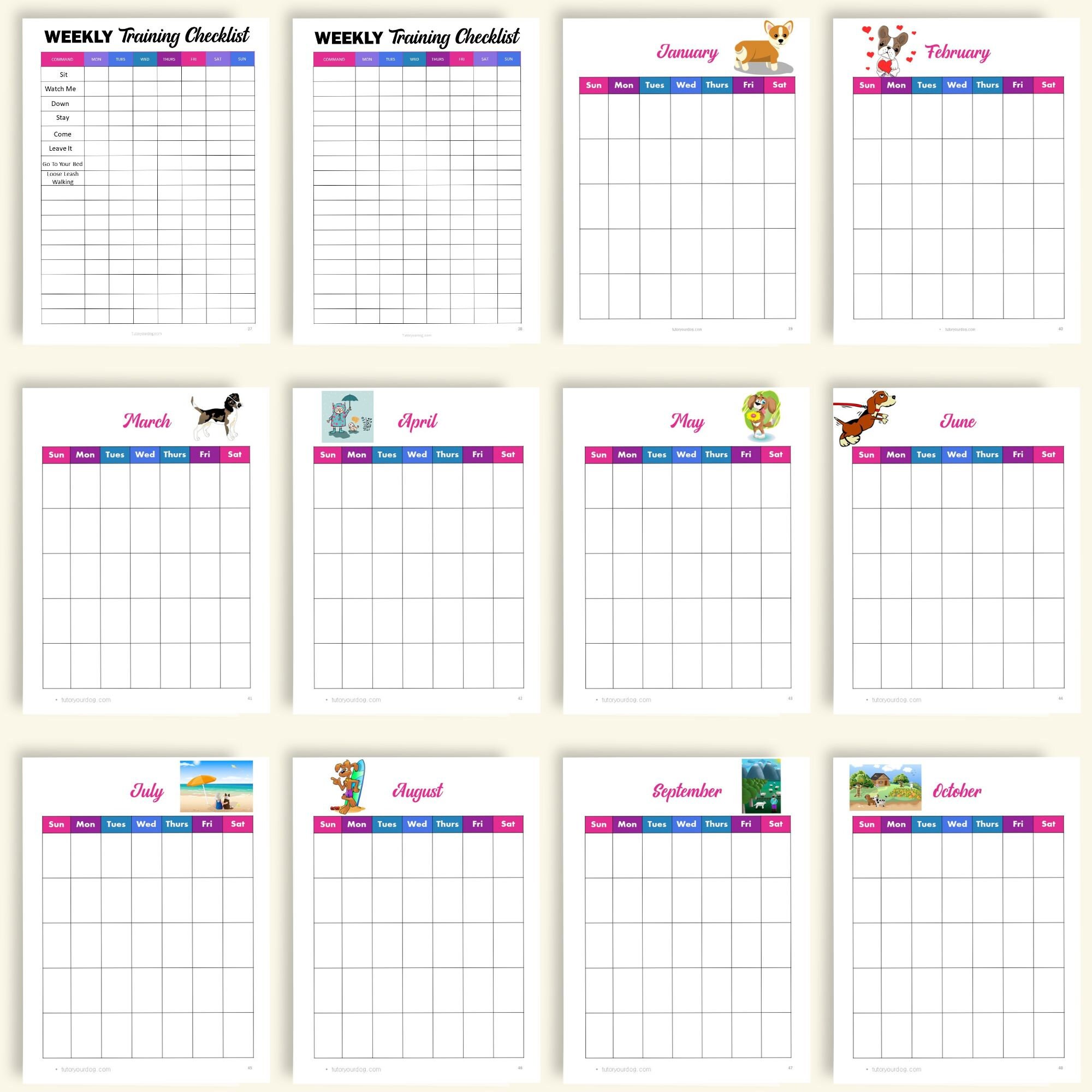 Printable Dog Training Planner Workbook Dog Tracking Chart - Etsy