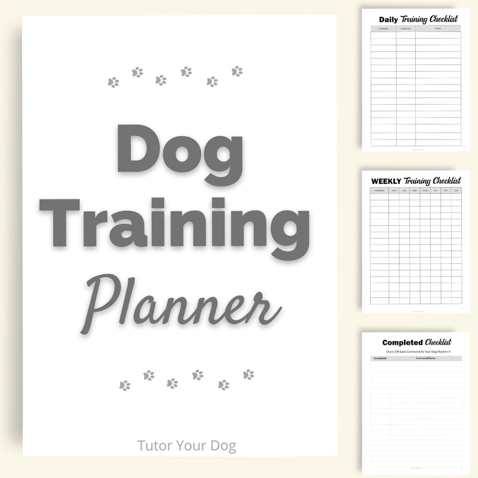 Printable Dog Training Planner | Dog Training Tracking Chart | Dog ...