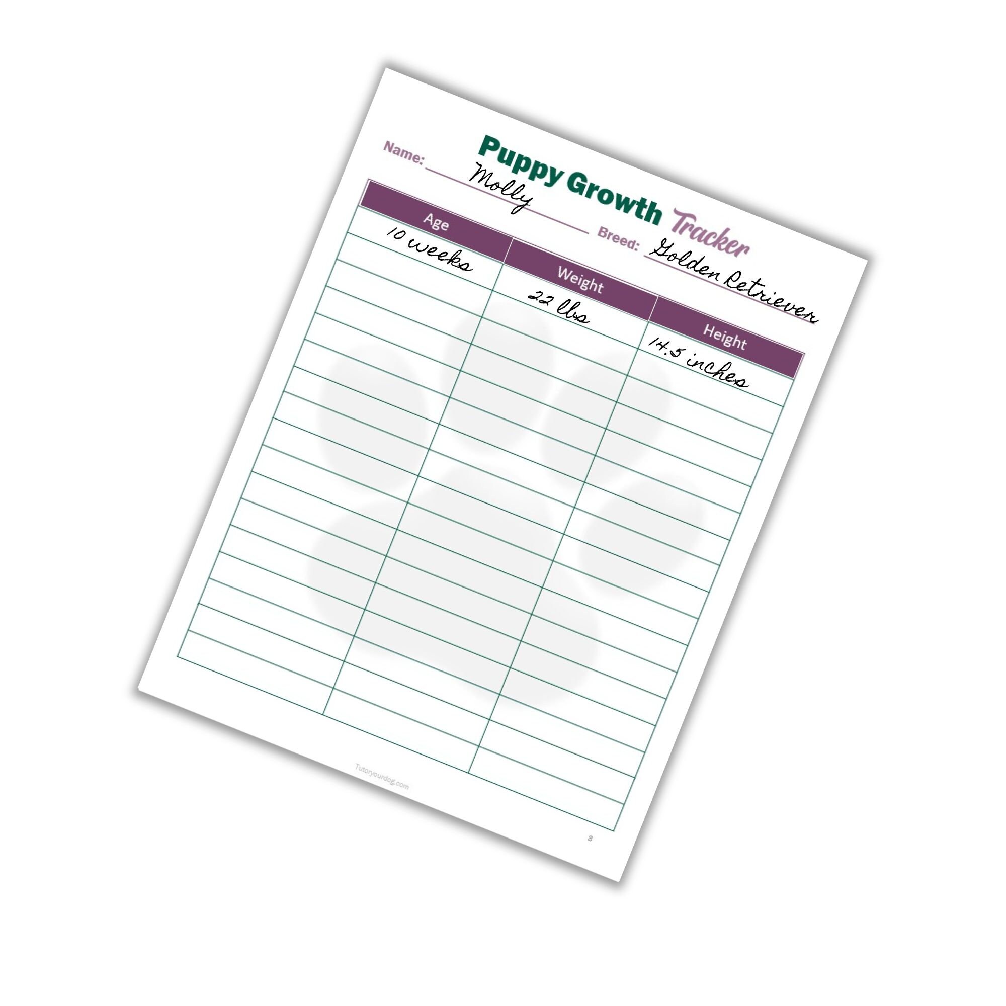 Printable New Puppy Workbook and Tracking Charts | Instant Download | 8 ...