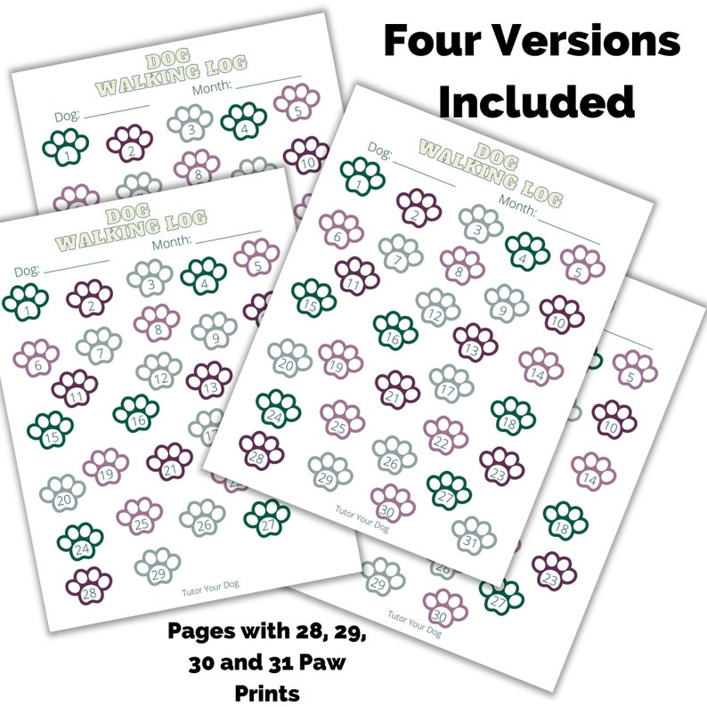 Printable Dog Walking Log | Dog Walking Schedule | Pet Walking Tracker ...