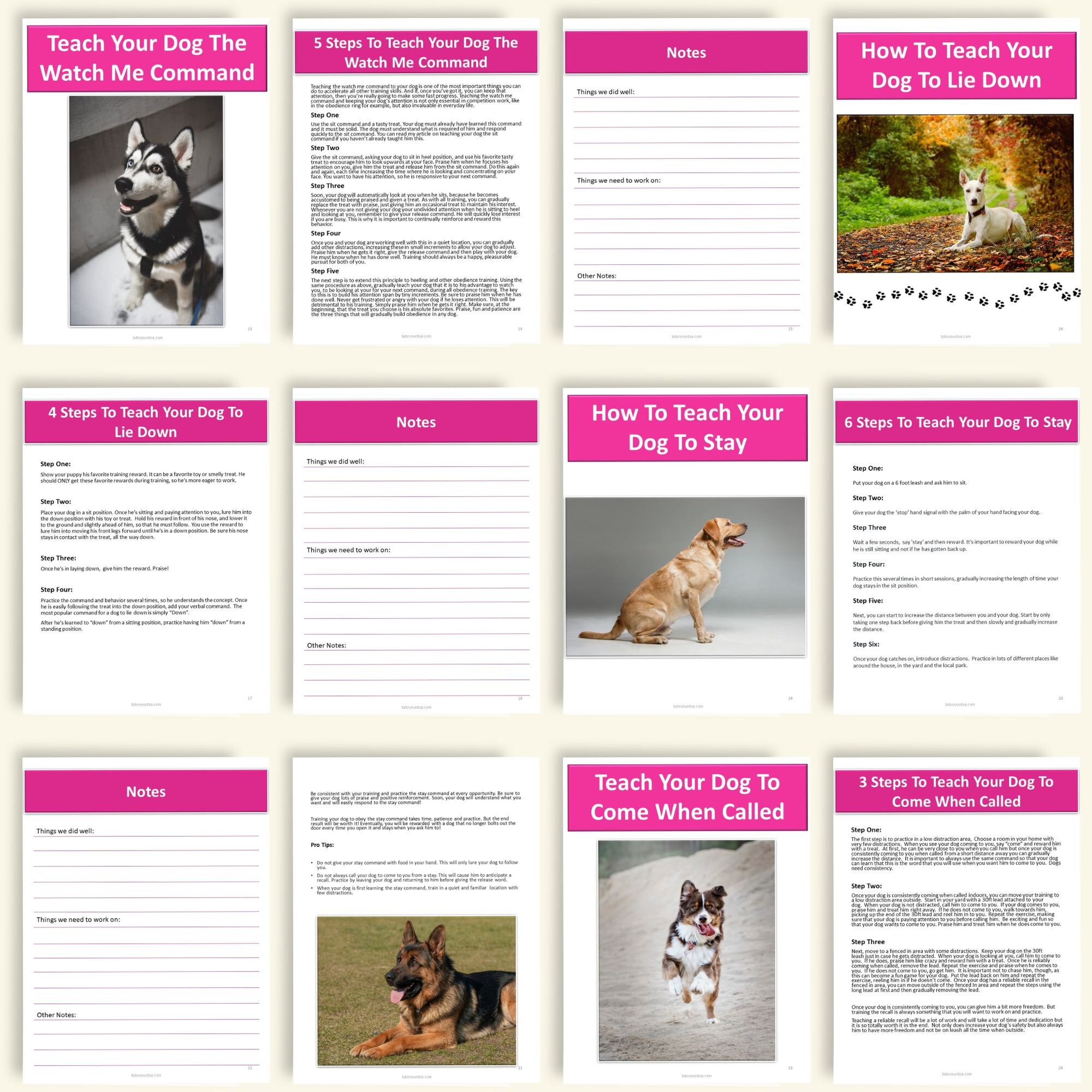 Printable Dog Training Planner Workbook Dog Tracking Chart Instant ...