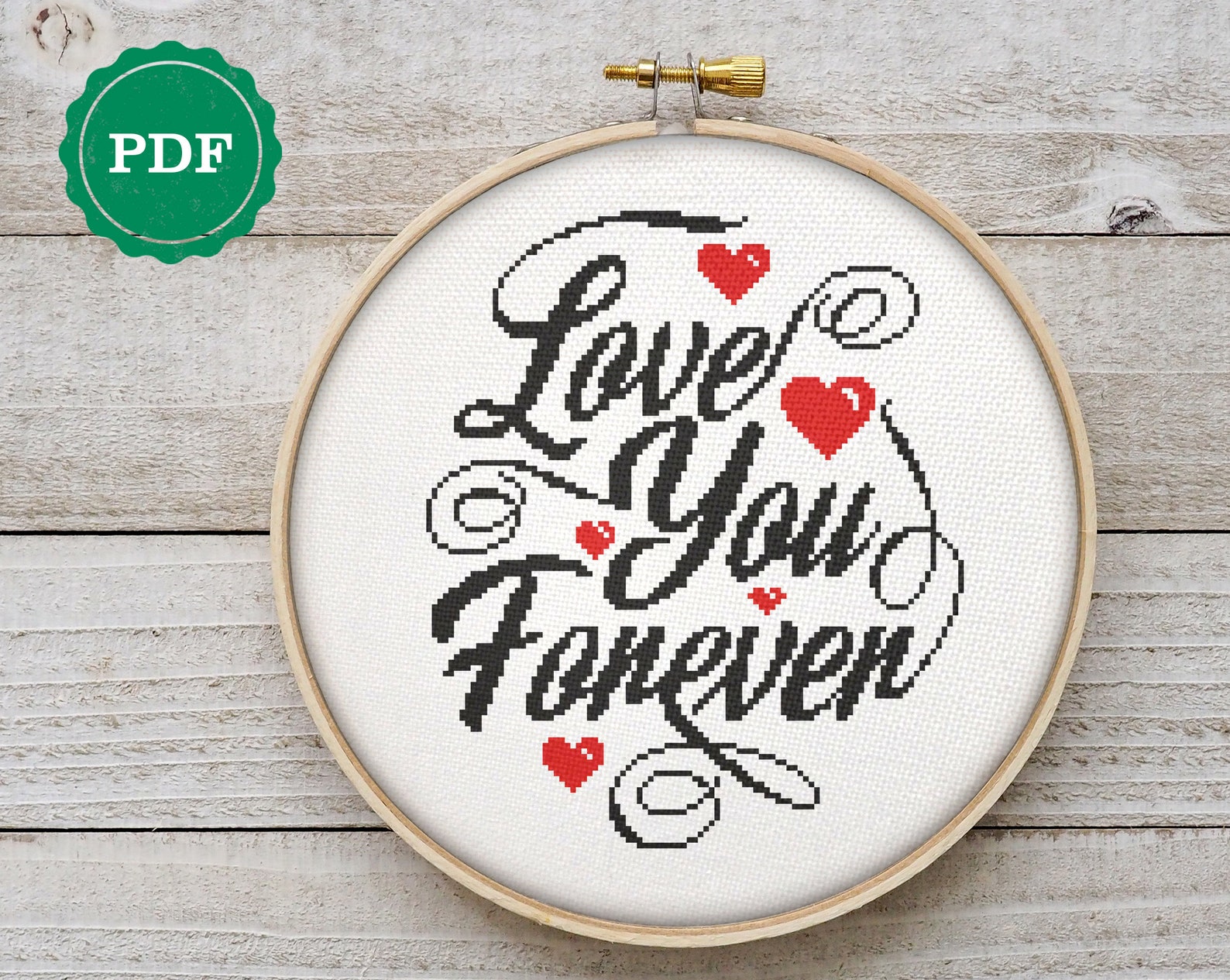 Love You Forever Cross Stitch Pattern Engagement Cross Stitch - Etsy