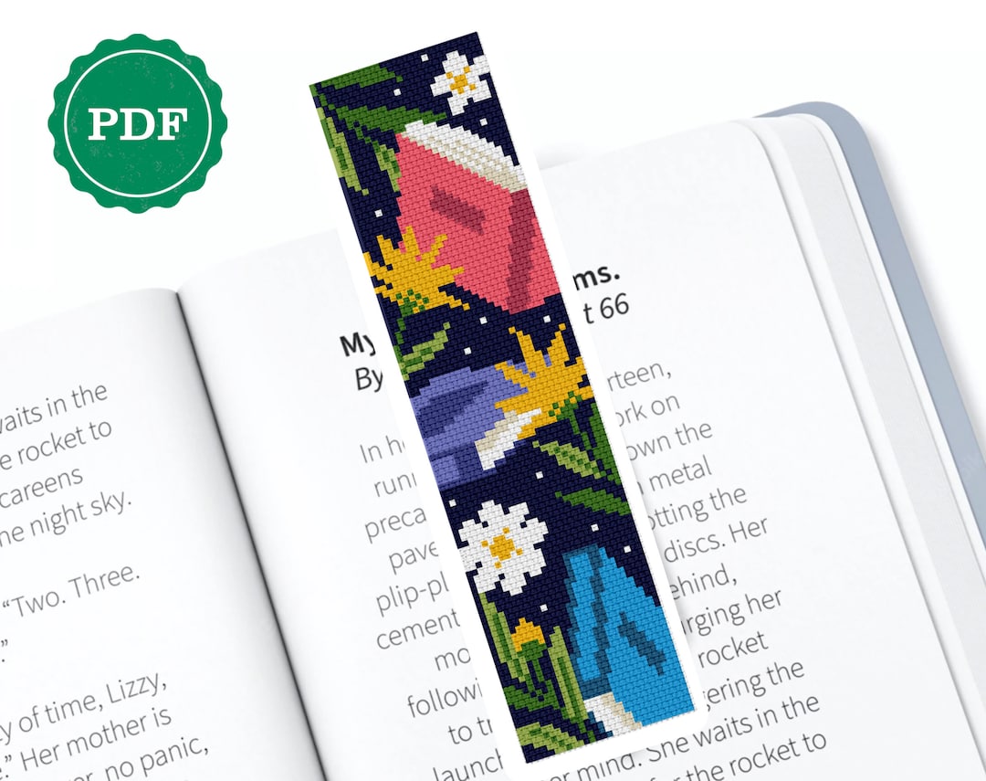 Bookmark Cross Stitch Pattern, Book Lover Embroidery, Gift for Book ...