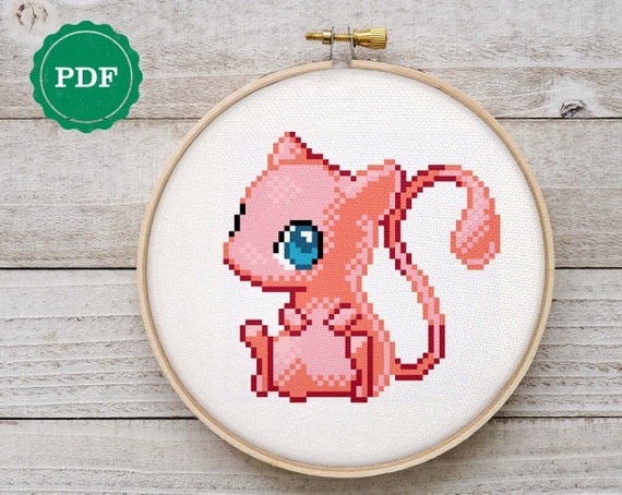 Mewtwo Cross Stitch Pattern Pokémon Cross Stitch Pixel Cross | Etsy
