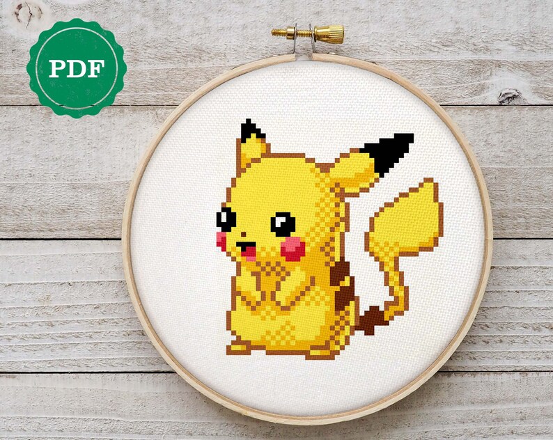 Pikachu Cross Stitch Pattern Pokémon Cross Stitch Pattern - Etsy