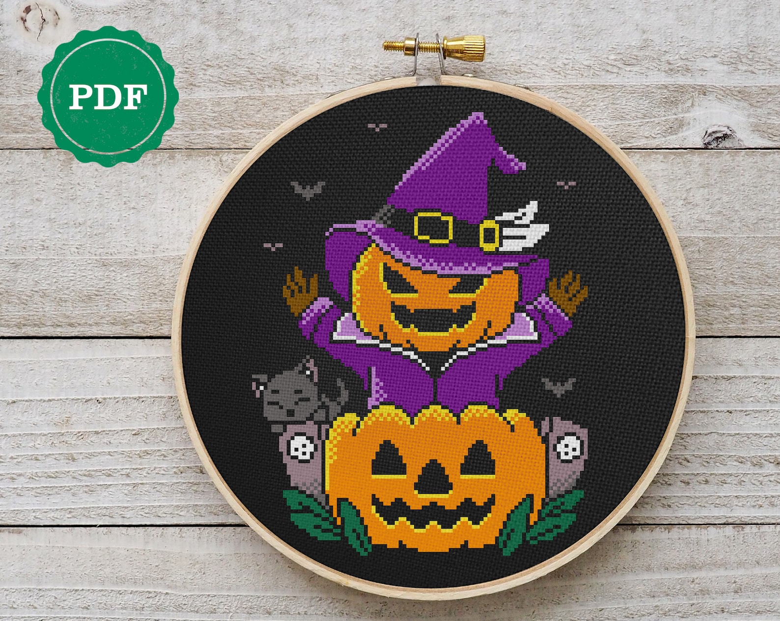Halloween Pumpkin Cross Stitch Pattern Halloween Cross - Etsy