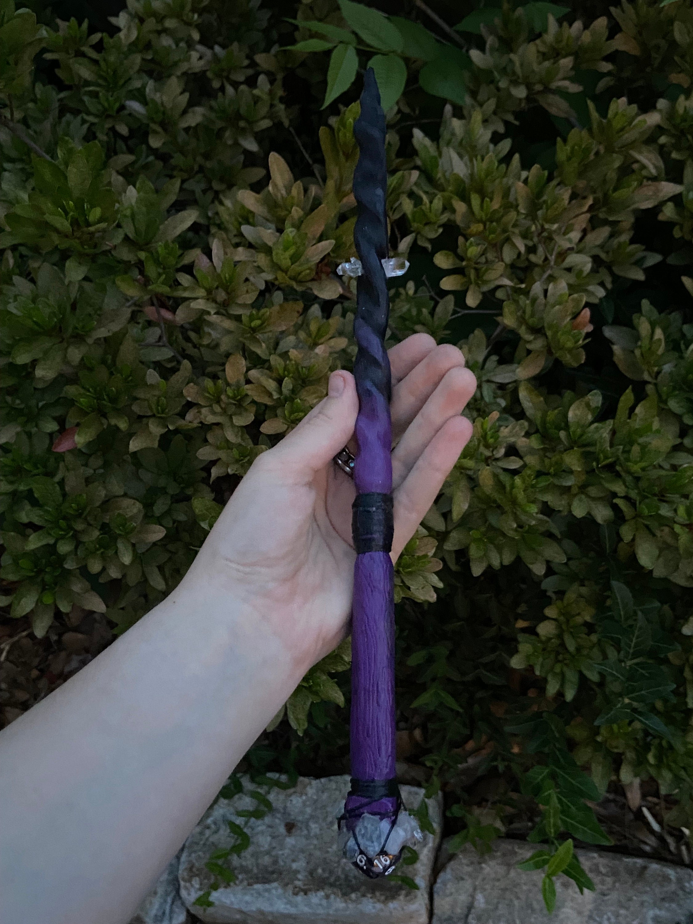 Handmade Hand Carved Wooden Magic Wand With Crystals, Gifts for Witches ...