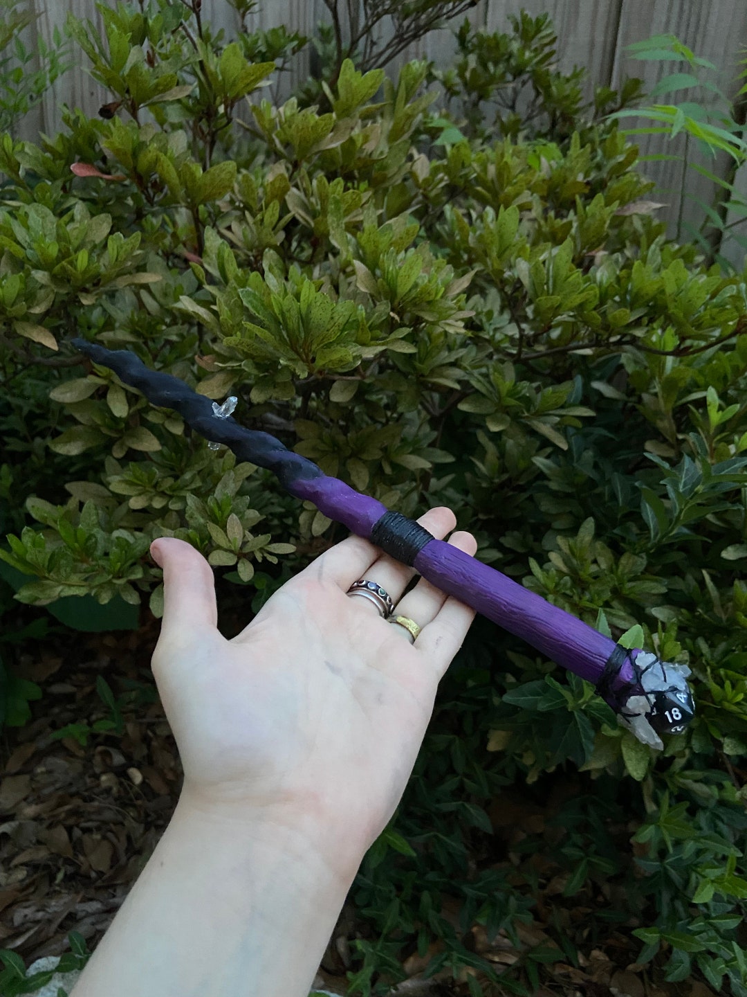 Handmade Hand Carved Wooden Magic Wand With Crystals, Gifts for Witches ...